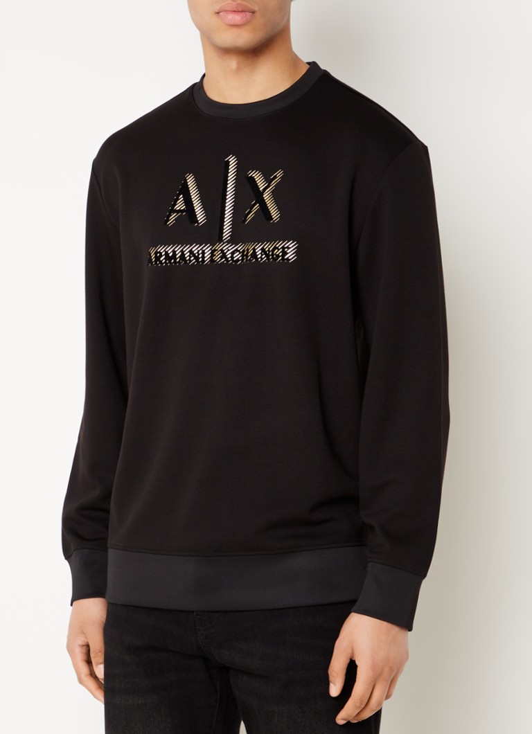 Armani Exchange Sweater met logoprint • Zwart • de Bijenkorf