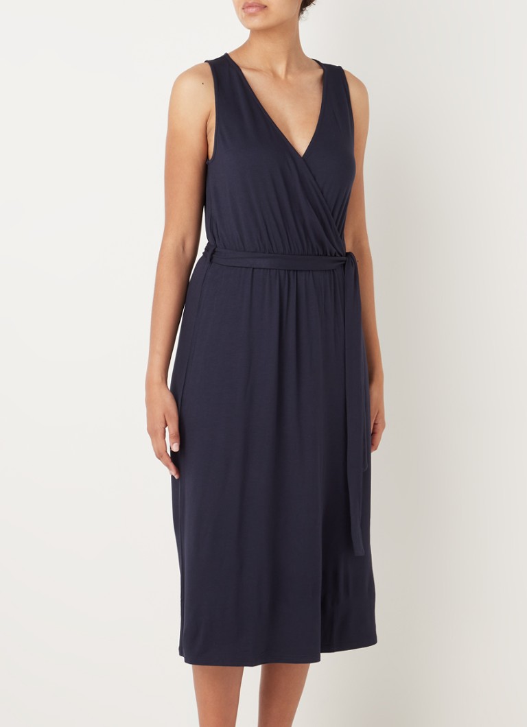 ARMEDANGELS Laaia midi jurk van jersey met strikceintuur • Blauw • de Bijenkorf