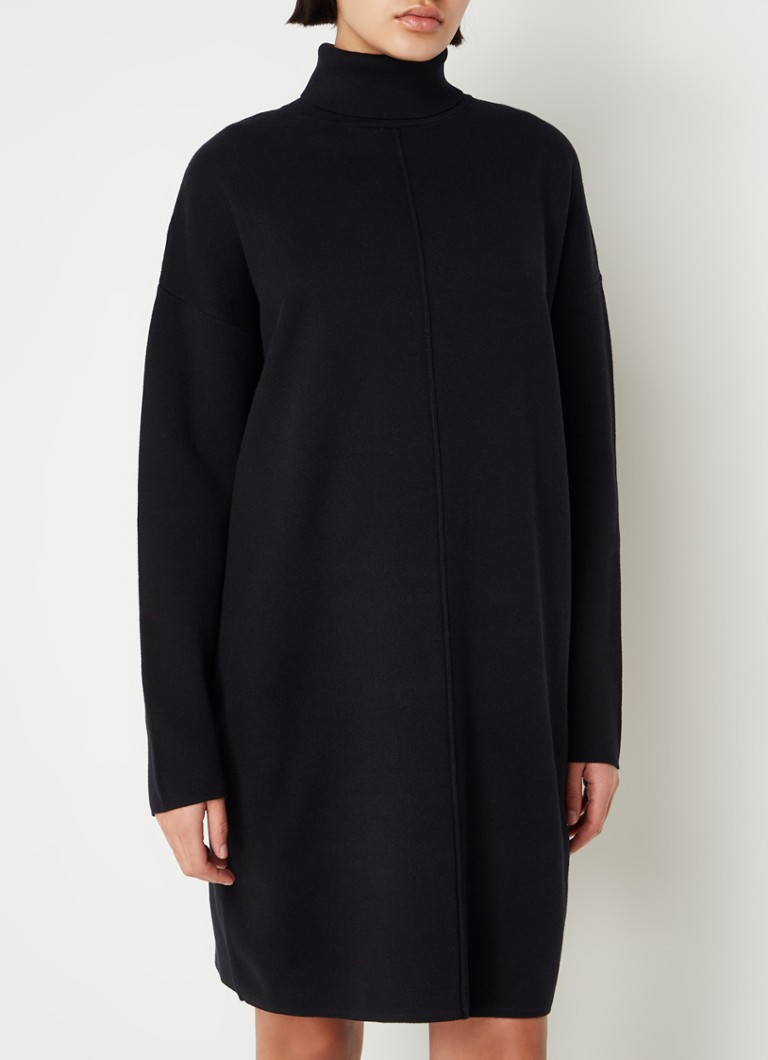 ARMEDANGELS Stiniaa mini trui-jurk met col • Zwart • de Bijenkorf