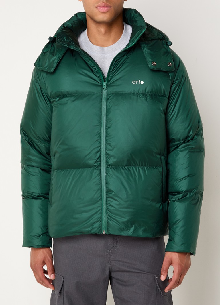 Arte Antwerp Puffer jack met donsvulling en afneembare capuchon ...