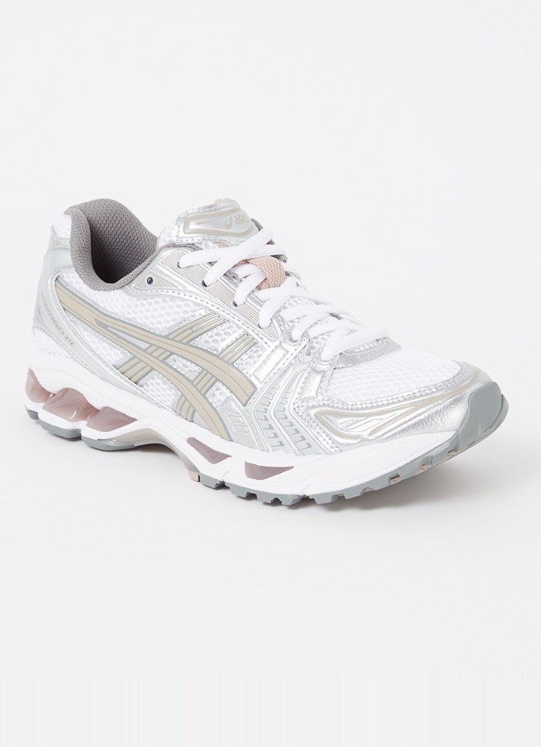 ASICS Gel-Kayano 14 sneaker met mesh en metallic details • Zilver • de ...