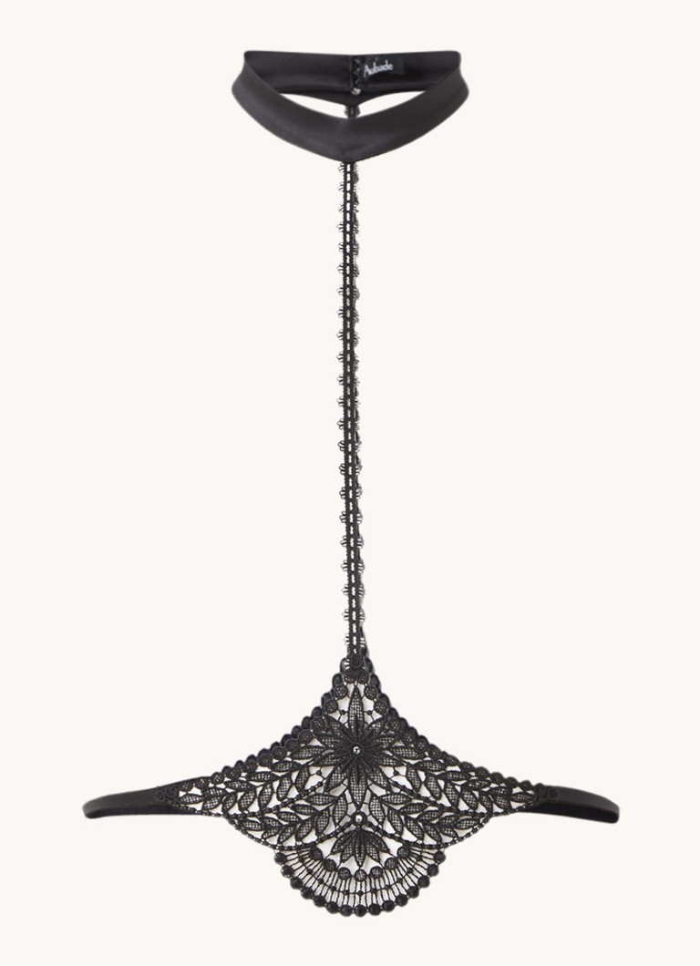 Aubade Boîte à Désir bh harnas van kant • Zwart • de Bijenkorf