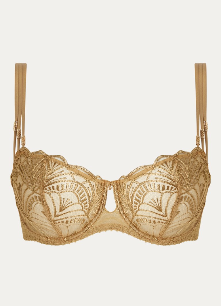 Aubade Ethnic Vibes balconette beugel bh met borduring • Goud • de ...