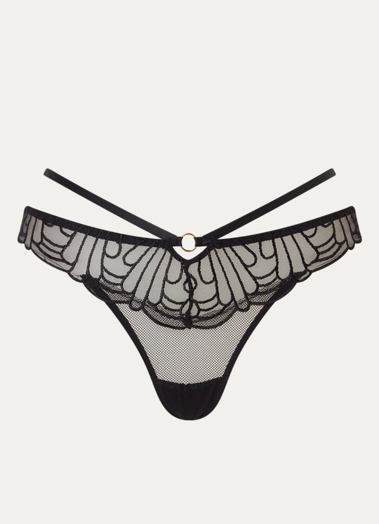 Aubade L 'Indomptable string met borduring • Zwart • de Bijenkorf