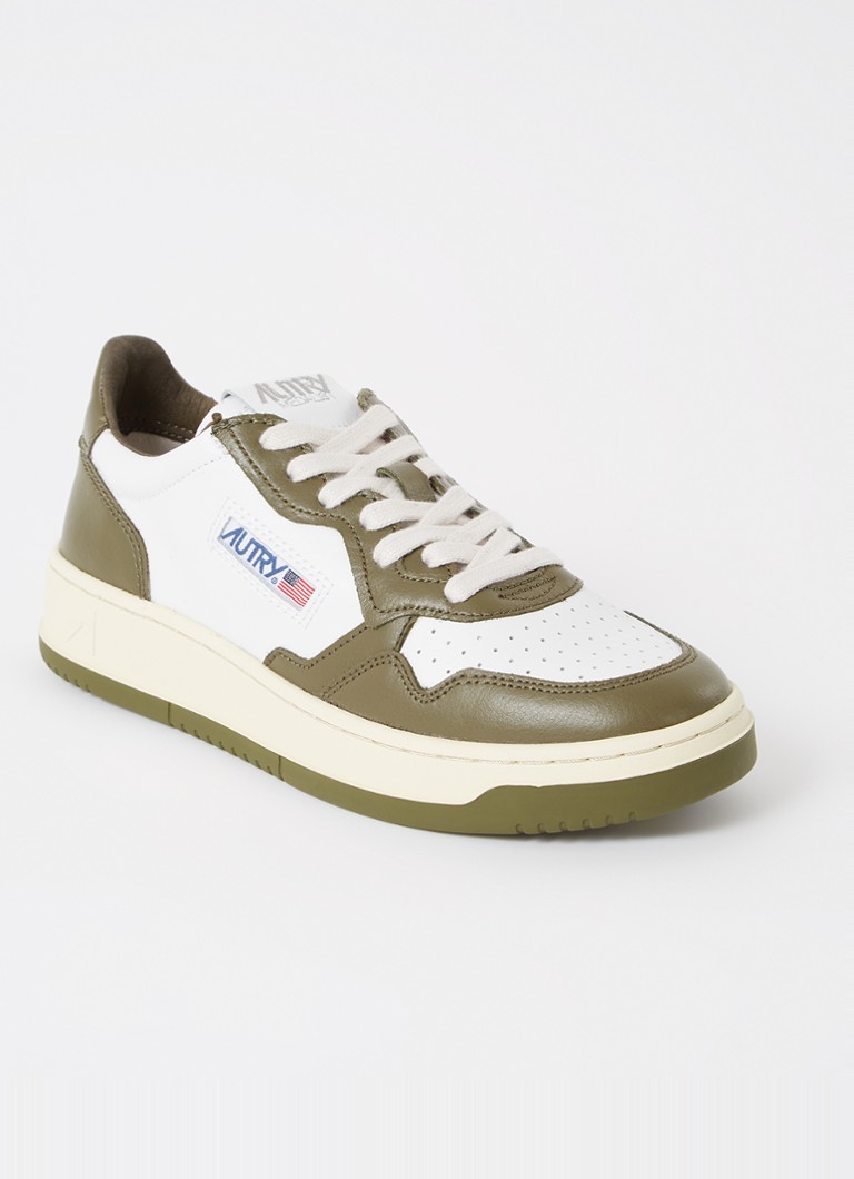 Autry Medalist sneaker van leer • Mosgroen • de Bijenkorf