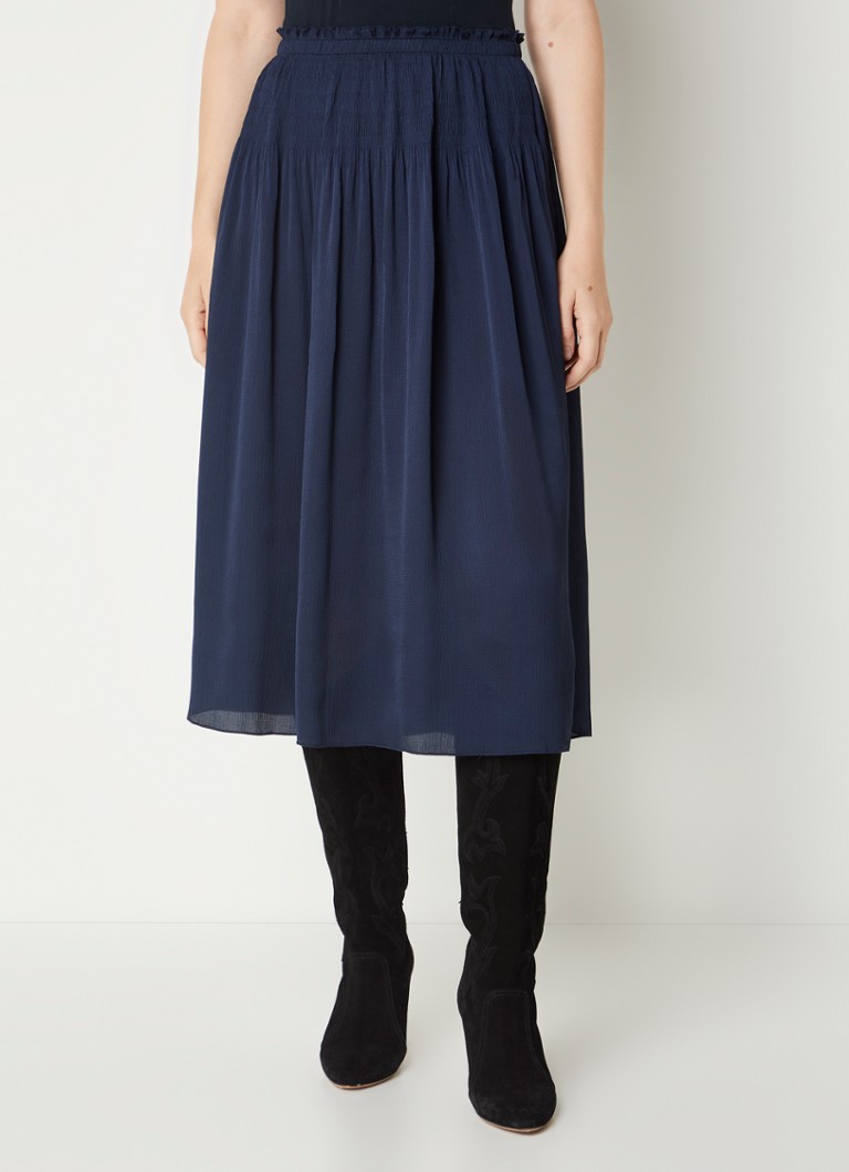 Ba&sh Karol midi rok met plissé • Blauw • de Bijenkorf