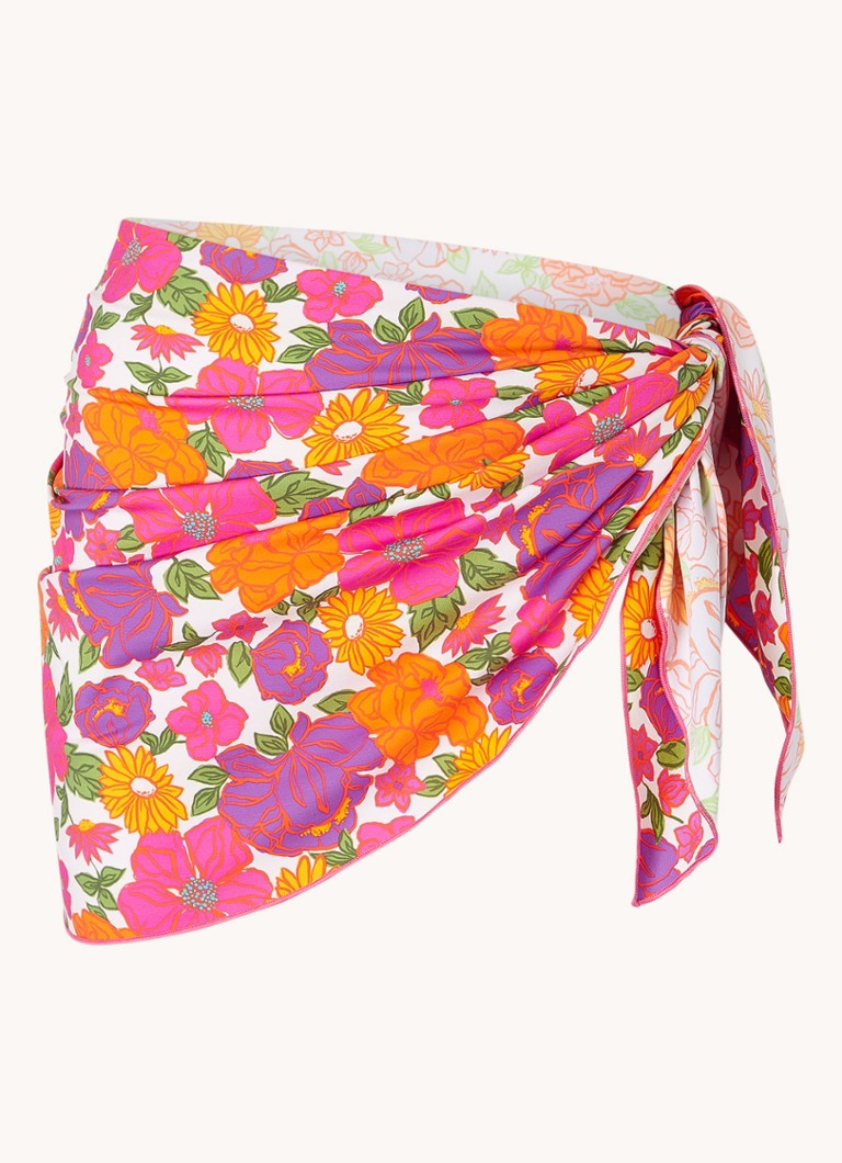 Banana Moon Austins pareo met bloemenprint en stretch • Paars • de ...