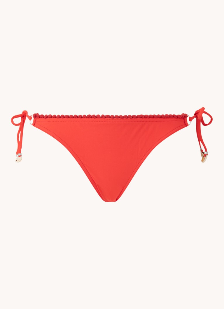 Banana Moon Drea Spring Brazilian Bikinislip Met Gestrikt Detail • Rood
