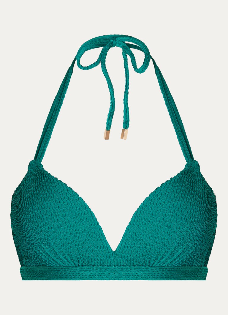 Beachlife Voorgevormde halter bikinitop met beugel en structuur • Groen ...