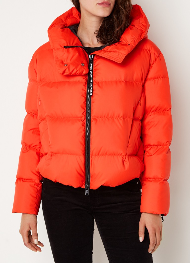 Beaumont Puffer jas met ritszakken en capuchon • Steenrood • de Bijenkorf