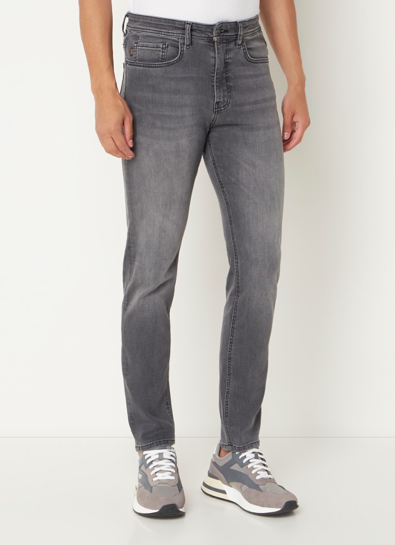 BOSS Taber slim fit jeans met gekleurde wassing • Donkergrijs • de ...