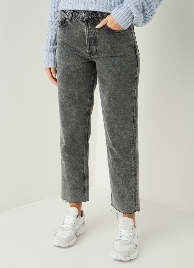 BOYISH Tommy high waist straight fit cropped jeans • Antraciet • de ...