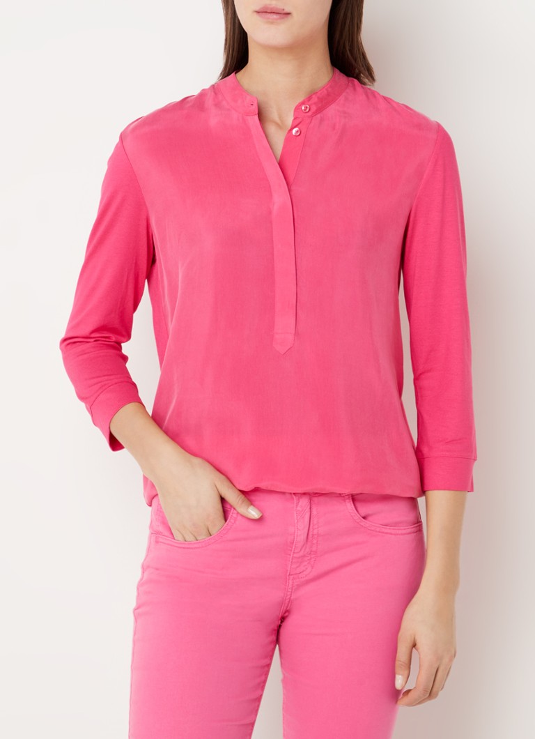 BRAX Clarissa blouse met driekwart mouw • Fuchsia • de Bijenkorf
