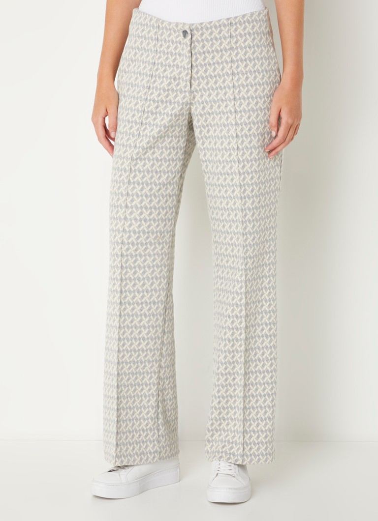 BRAX Maine mid waist loose fit broek met grafische print en persplooi ...