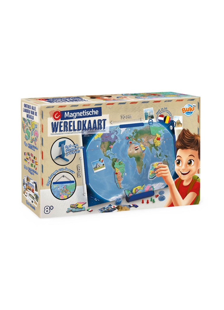 Buki Magnetische wereldkaart 70 cm x 35 cm • Multicolor • de Bijenkorf