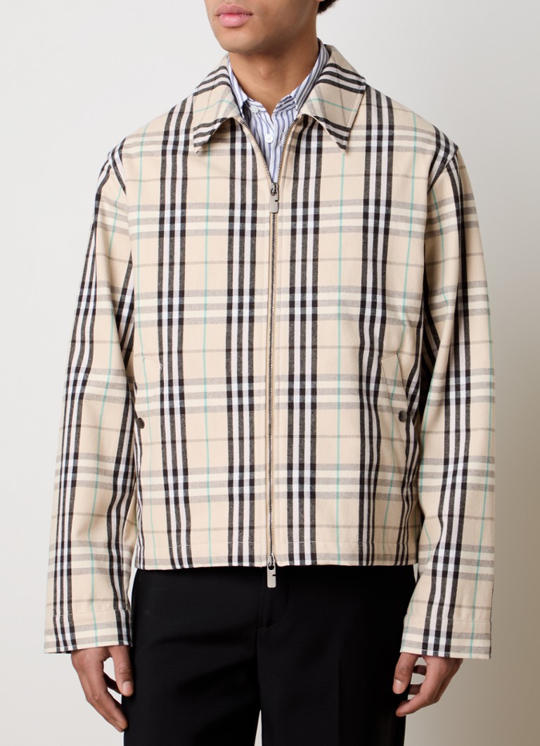 Burberry Jack met ruitdessin en steekzakken • Creme • de Bijenkorf