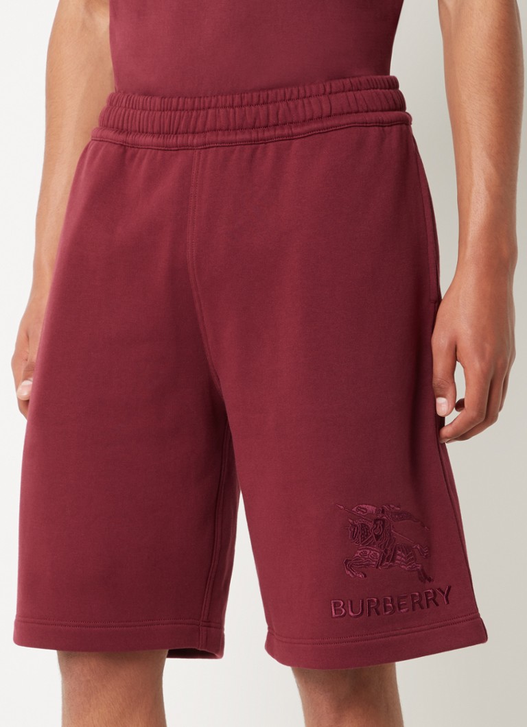 Burberry Loose fit korte joggingbroek met logobprduring • Bordeauxrood ...