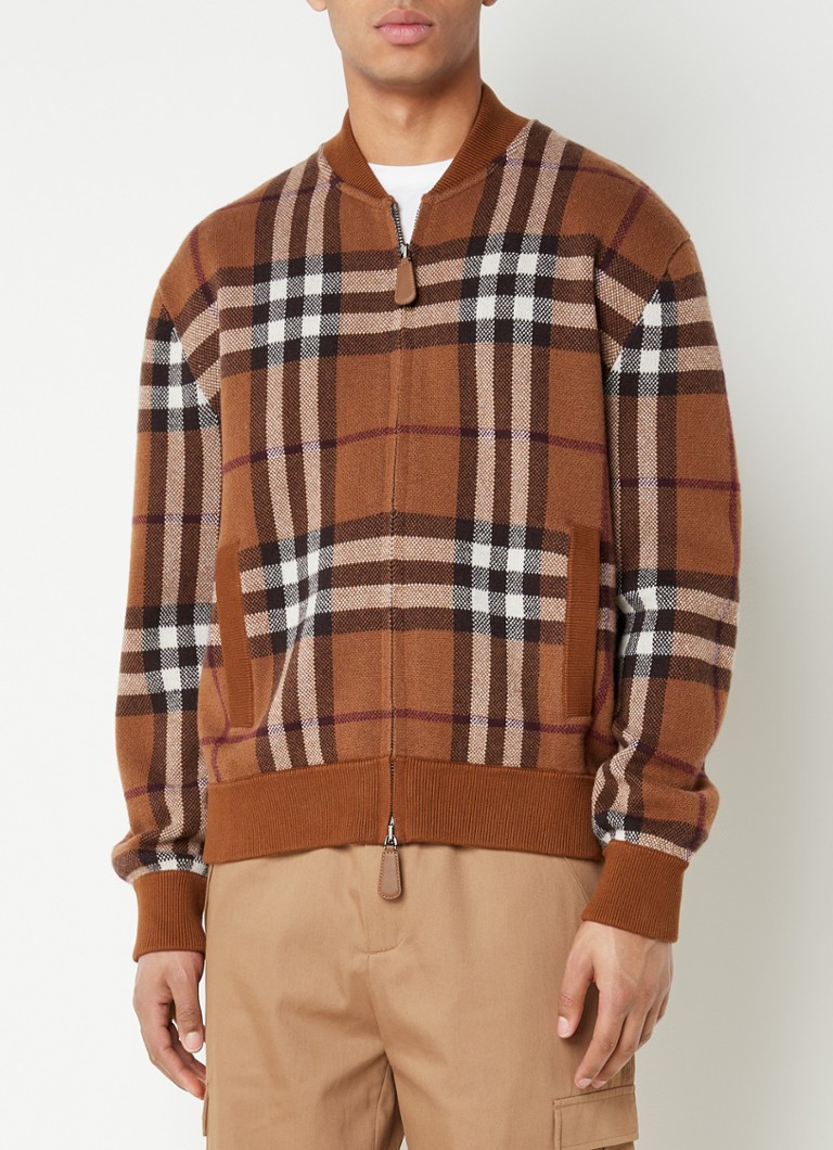 Burberry Maltby vest van kasjmier met ruitprint • Donkerbruin • de ...