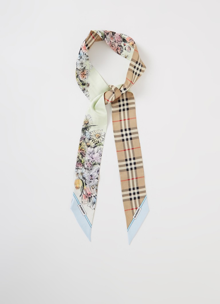 Burberry Montage reversible sjaal van zijde met ruitdessin 180 x 8 cm • Bruin • de Bijenkorf