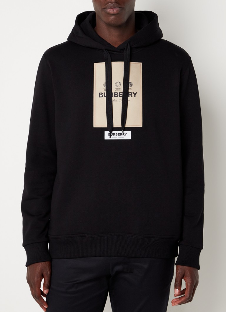 Burberry Owie hoodie met patch • Zwart • de Bijenkorf