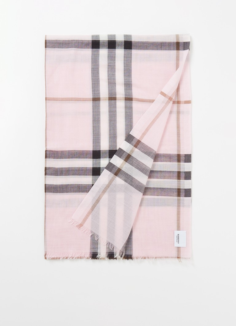 Burberry Sjaal in zijdeblend met logo 220 x 70 cm • Roze • de Bijenkorf