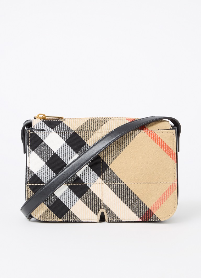 Burberry Snip crossbodytas met ruitdessin en details van kalfsleer ...