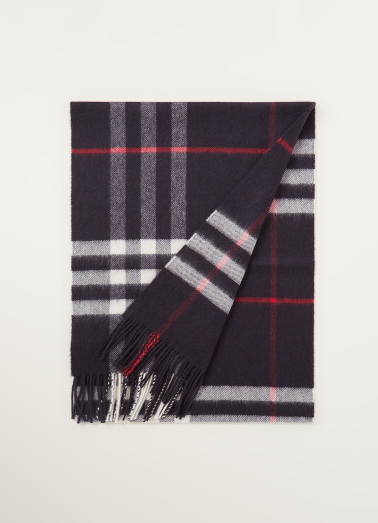 Burberry The Classic Check sjaal van kasjmier 170 x 30 cm • Blauw • de Bijenkorf