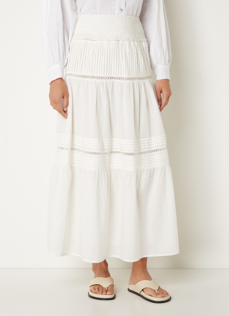 by-bar Xena maxi rok met broderie • Gebroken wit • de Bijenkorf