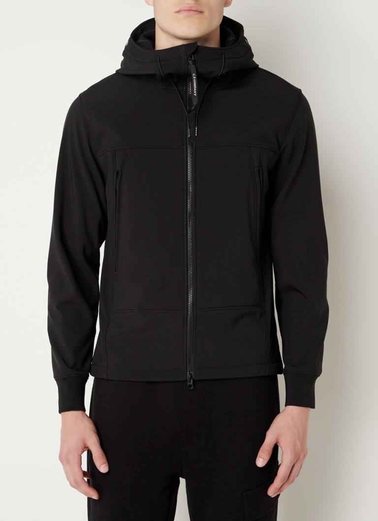 C.P. Company Shell-R Goggle softshell jack met capuchon en ritszakken ...
