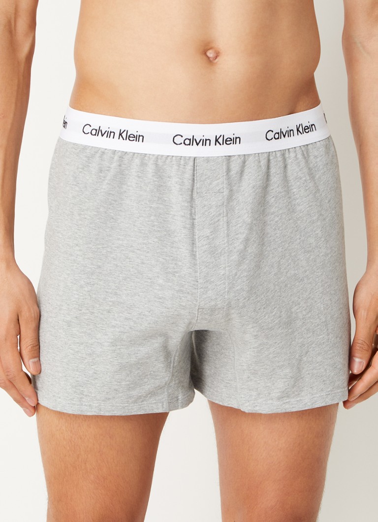 Calvin Klein Cotton Stretch boxershorts met logoband in 2-pack • Wit ...