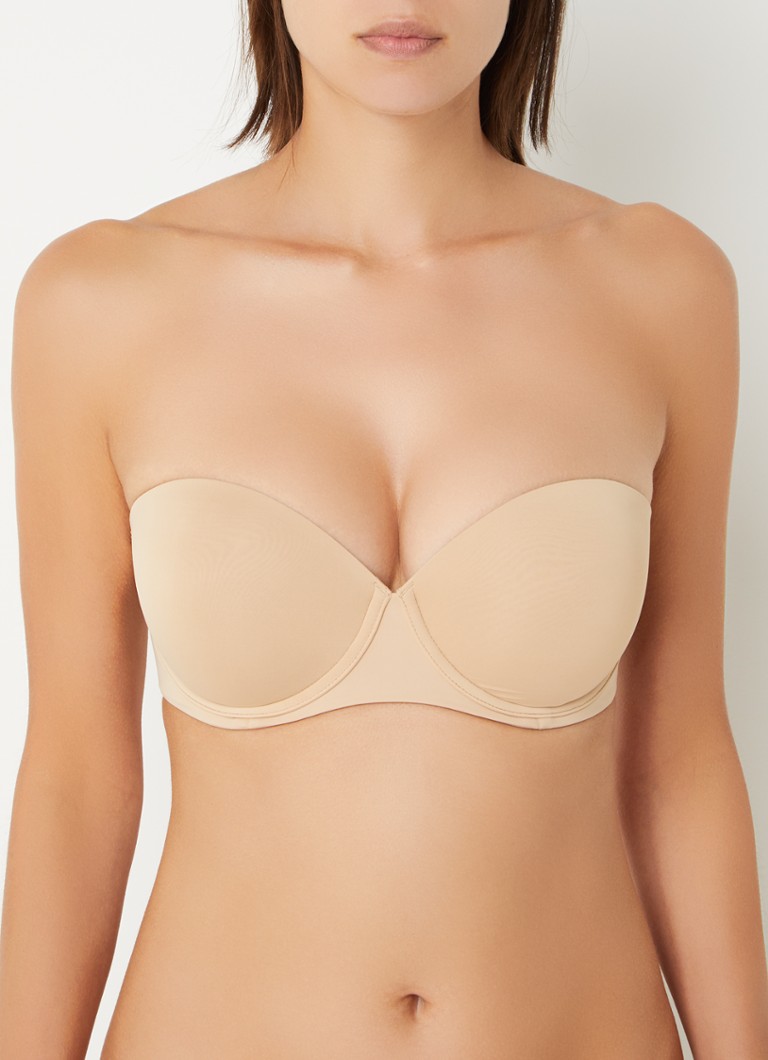 Calvin Klein Invisible Flex strapless push-up bh • Donkerbeige • de Bijenkorf