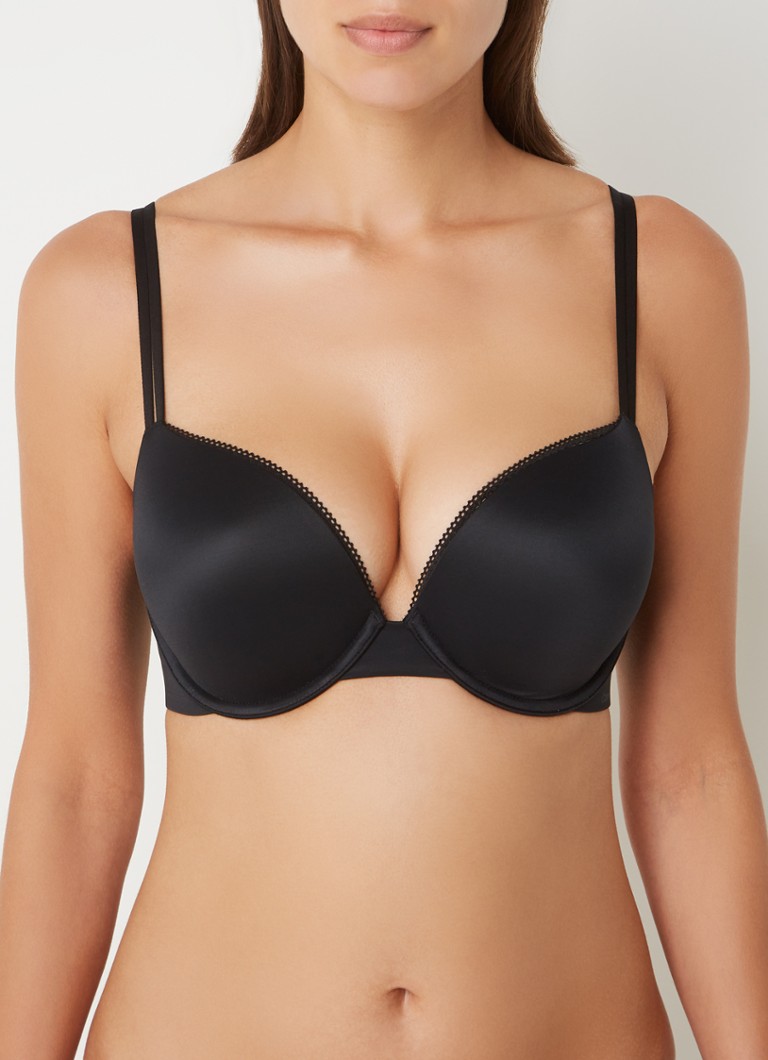 Calvin Klein Liquid Touch plunge bh met push-up • Zwart • de Bijenkorf