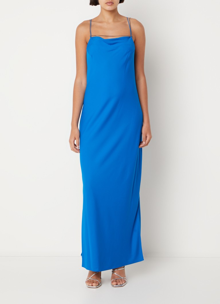 Calvin Klein Maxi jurk met split • Kobaltblauw • de Bijenkorf