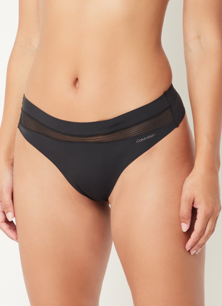 Calvin Klein Perfectly Fit Flex string met kant • Zwart • de Bijenkorf