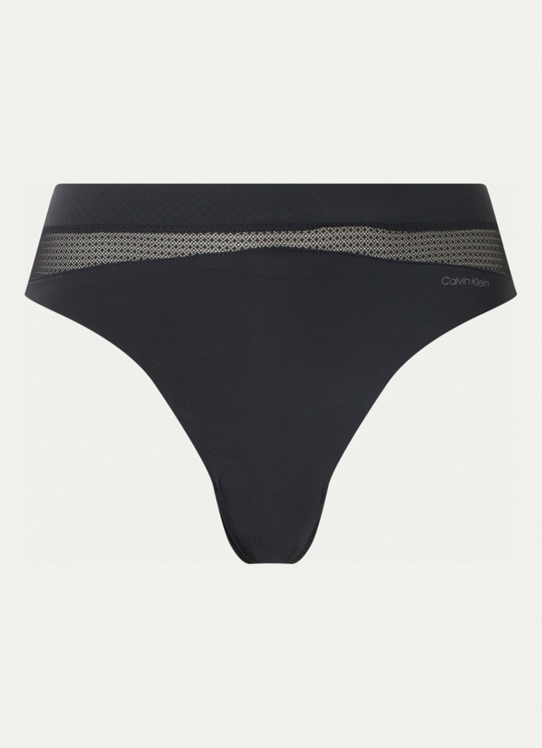 Calvin Klein Perfectly Fit Flex string met kant • Zwart • de Bijenkorf