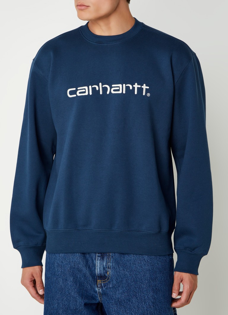 Carhartt WIP Sweater met logoborduring • Petrol • de Bijenkorf