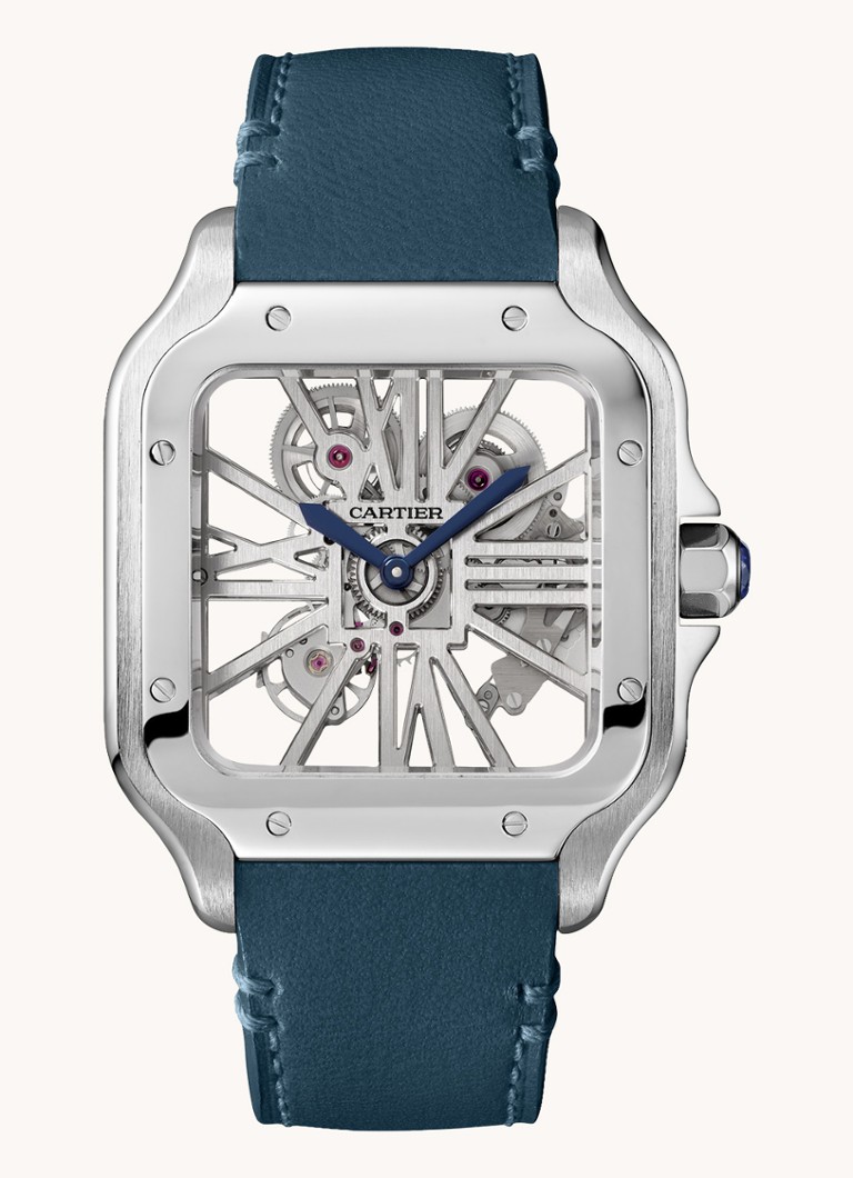 Cartier Santos Skeleton Large horloge met verwisselbare horlogeband ...