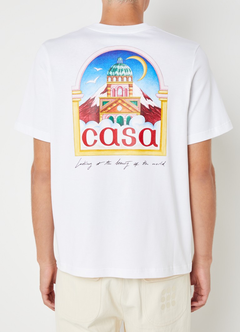 Casablanca T-shirt met logo- en backprint • Wit • de Bijenkorf
