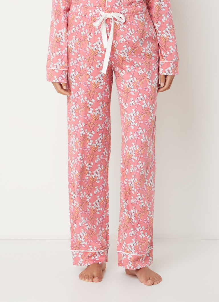 CCDK Copenhagen Jade pyjamabroek met bloemenprint • Koraalroze • de ...