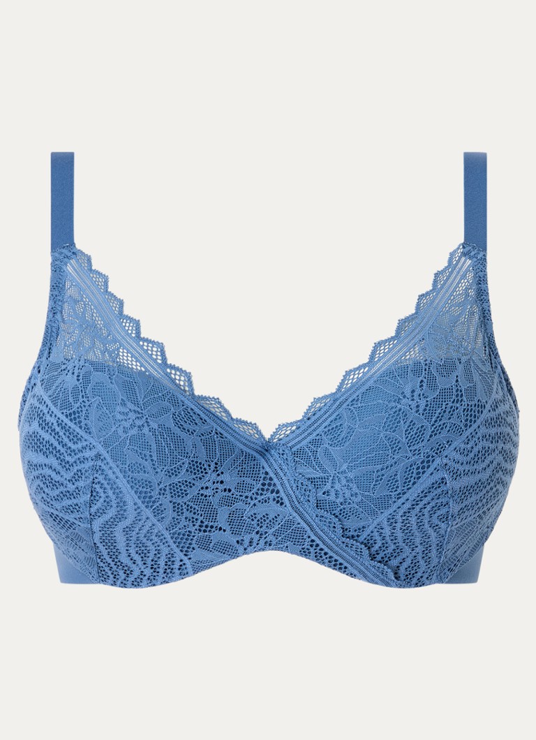 Chantelle Floral Touch voorgevormde bh met overlay van kant • Indigo ...