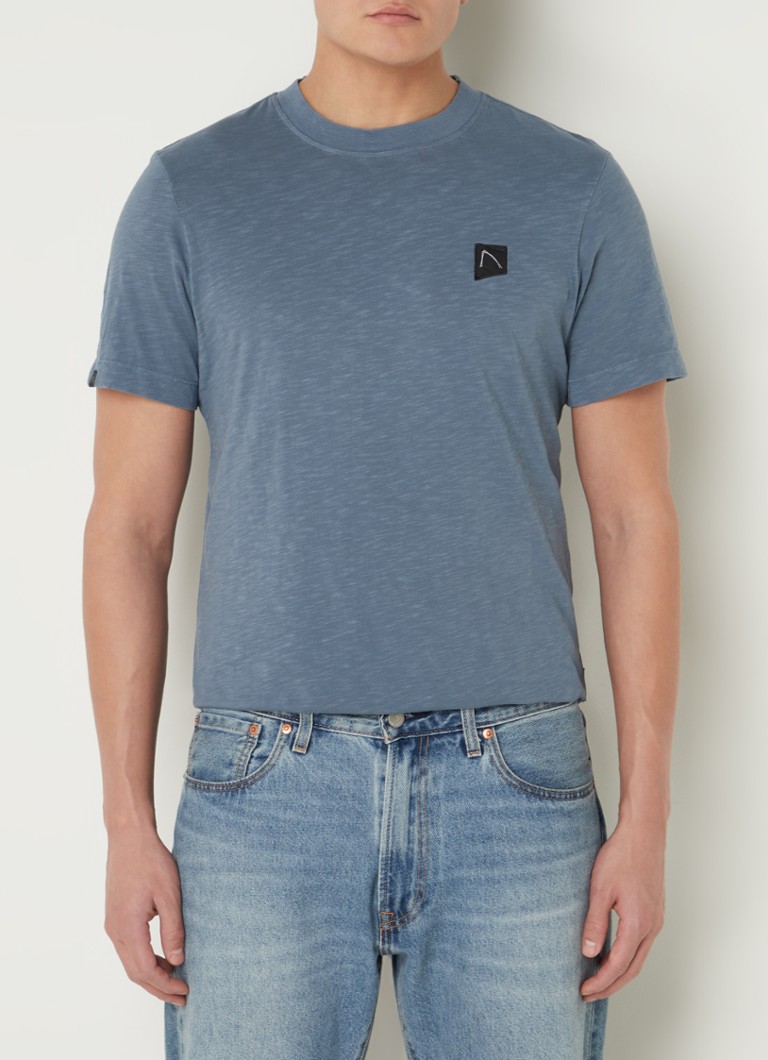 CHASIN' Ethan T-shirt met logo-applicatie • Blauw • de Bijenkorf