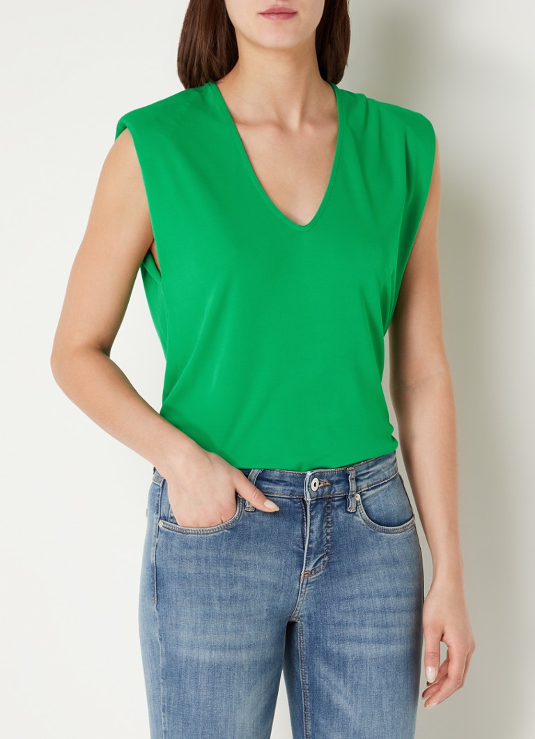 CINQUE Citever mouwloze top met schoudervulling • Groen • de Bijenkorf