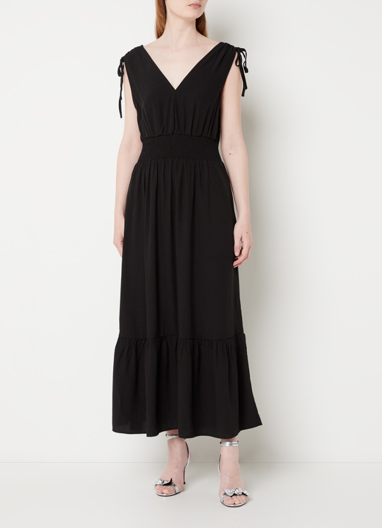 Co'Couture Sunrise maxi jurk met strikdetail • Zwart • de Bijenkorf