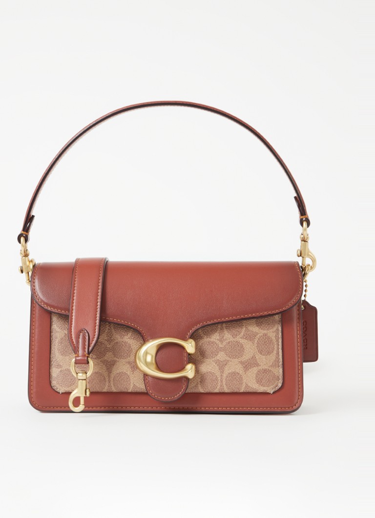 Coach Tabby 26 schoudertas van leer met logo • Bruin • de Bijenkorf