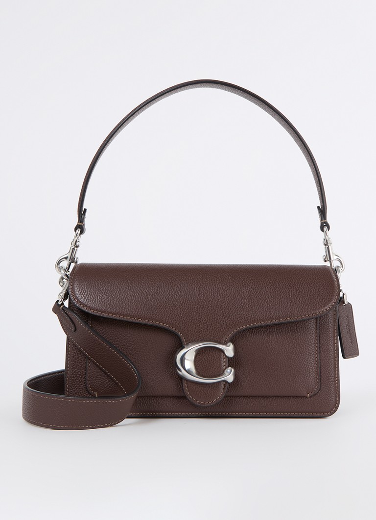 Coach Tabby 26 schoudertas van leer met structuur • Donkerbruin • de Bijenkorf