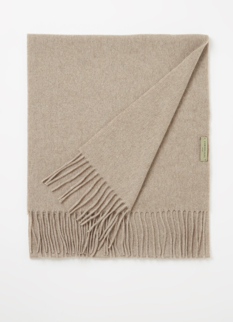 Corneliani Sjaal van kasjmier 175 x 40 cm • Donkerbeige • de Bijenkorf