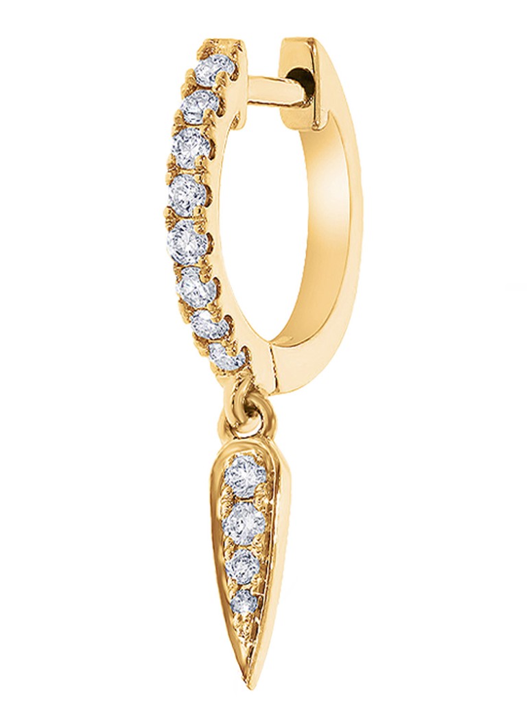 Culet Jewellery Force enkele oorring van 18 karaat geelgoud met diamant ...