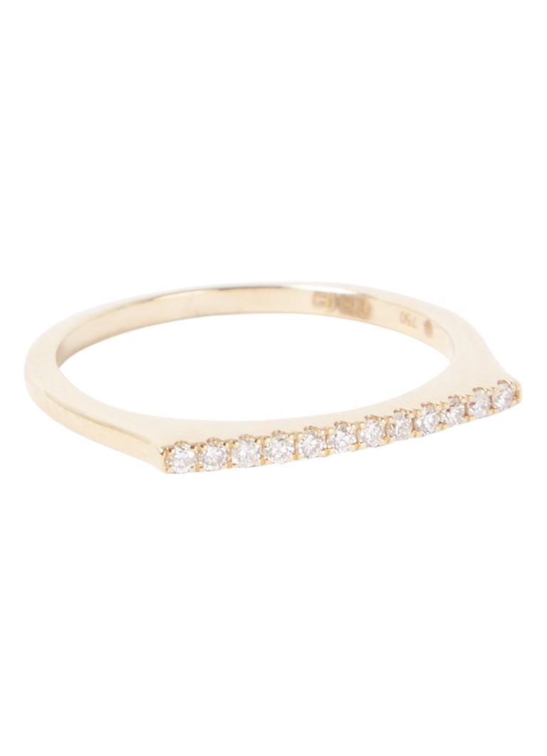 Culet Jewellery Stackable ring van 18 karaat geelgoud met diamant ...