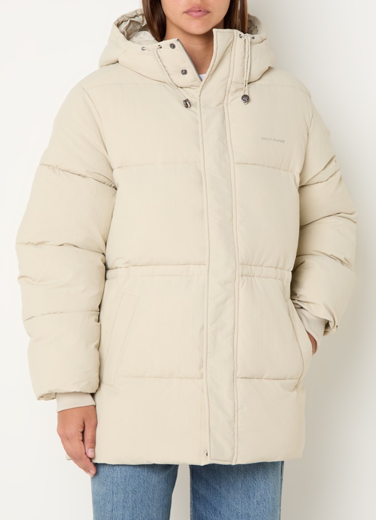 Daily Paper Akira puffer jas met steekzakken • Gebroken wit • de Bijenkorf