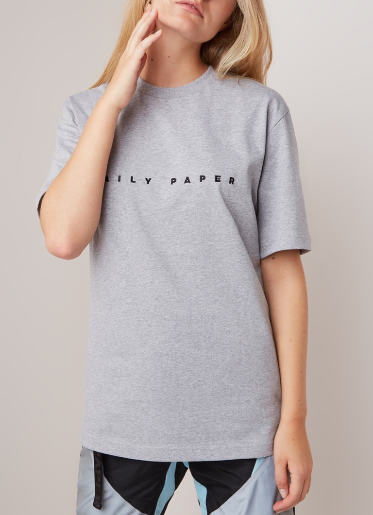 Daily Paper Alias oversized T-shirt met logoborduring • Grijs • de ...